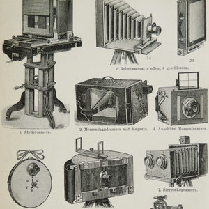 1900 Antique Print of PHOTOGRAPHY. Photo Cameras. Photo Apparates. 124 ...