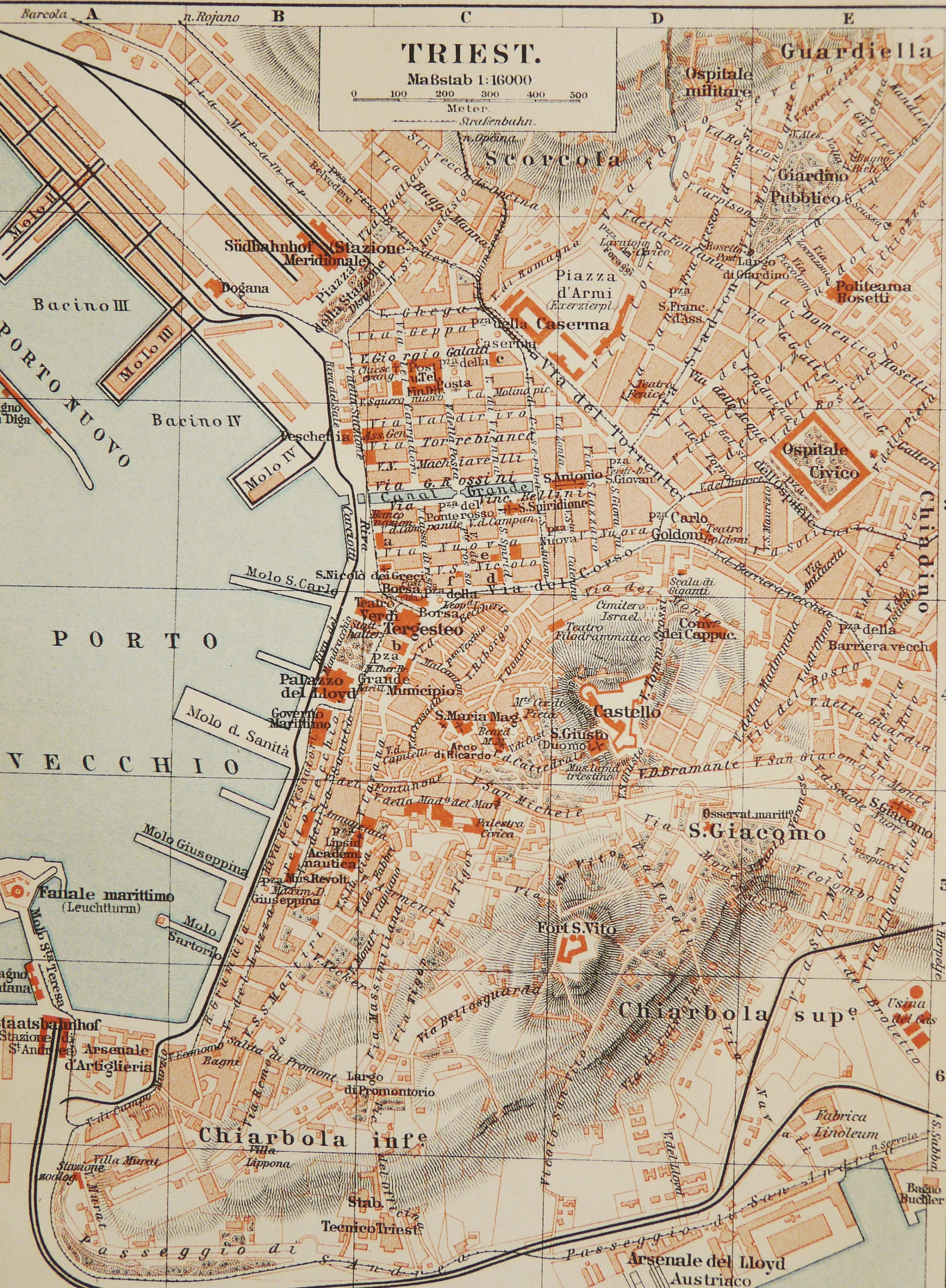 1897 Antique City Map of TRIESTE ITALY. Austro Hungarian - Etsy