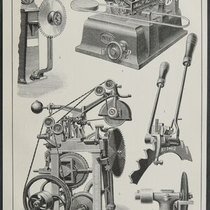 1889 Antique Rare Print of CARPENTRY, SAWS, Different Types. Hand Saws ...
