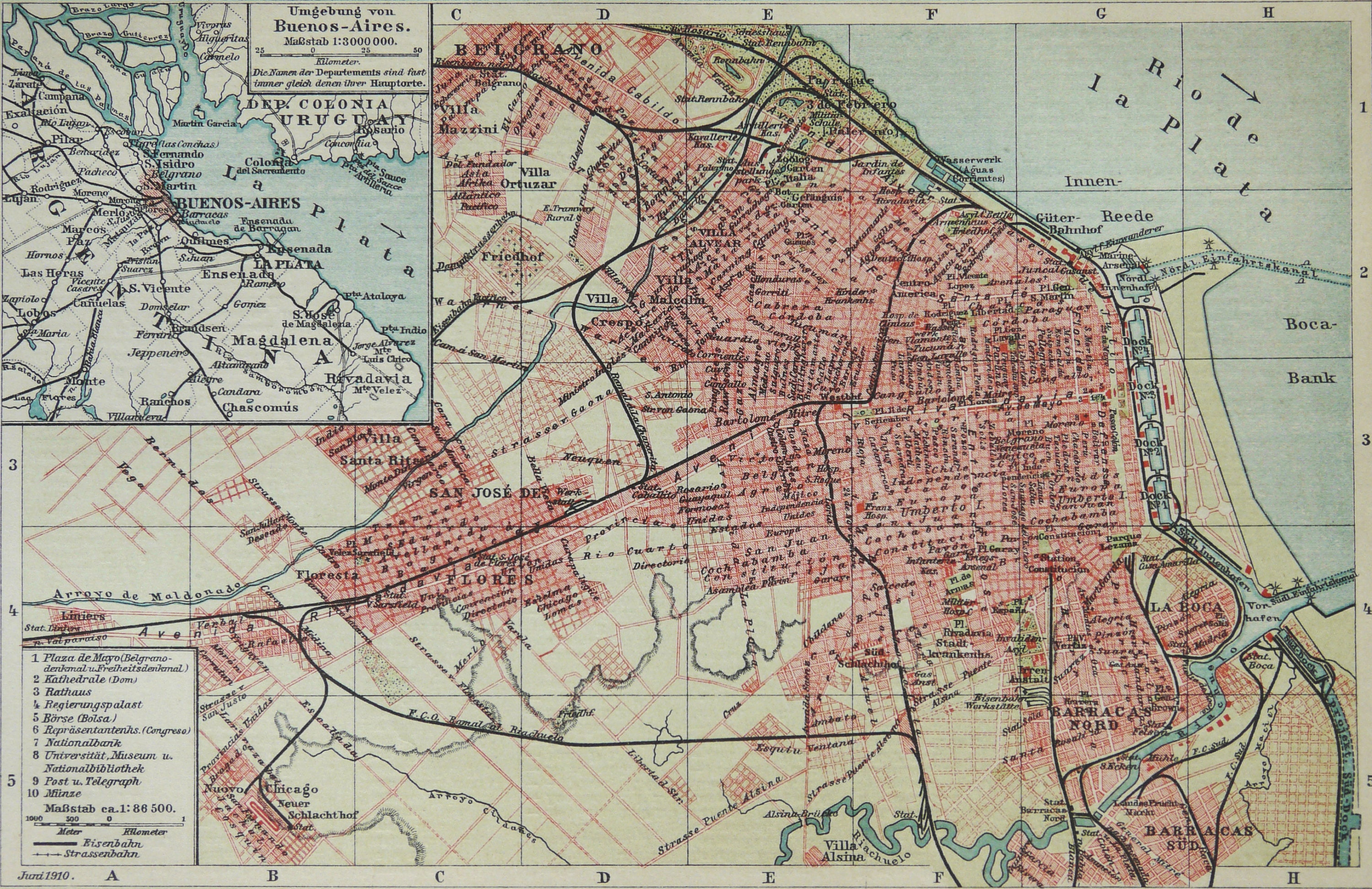 1895 Antique City Map of BUENOS AIRES ARGENTINA. 128 Years - Etsy