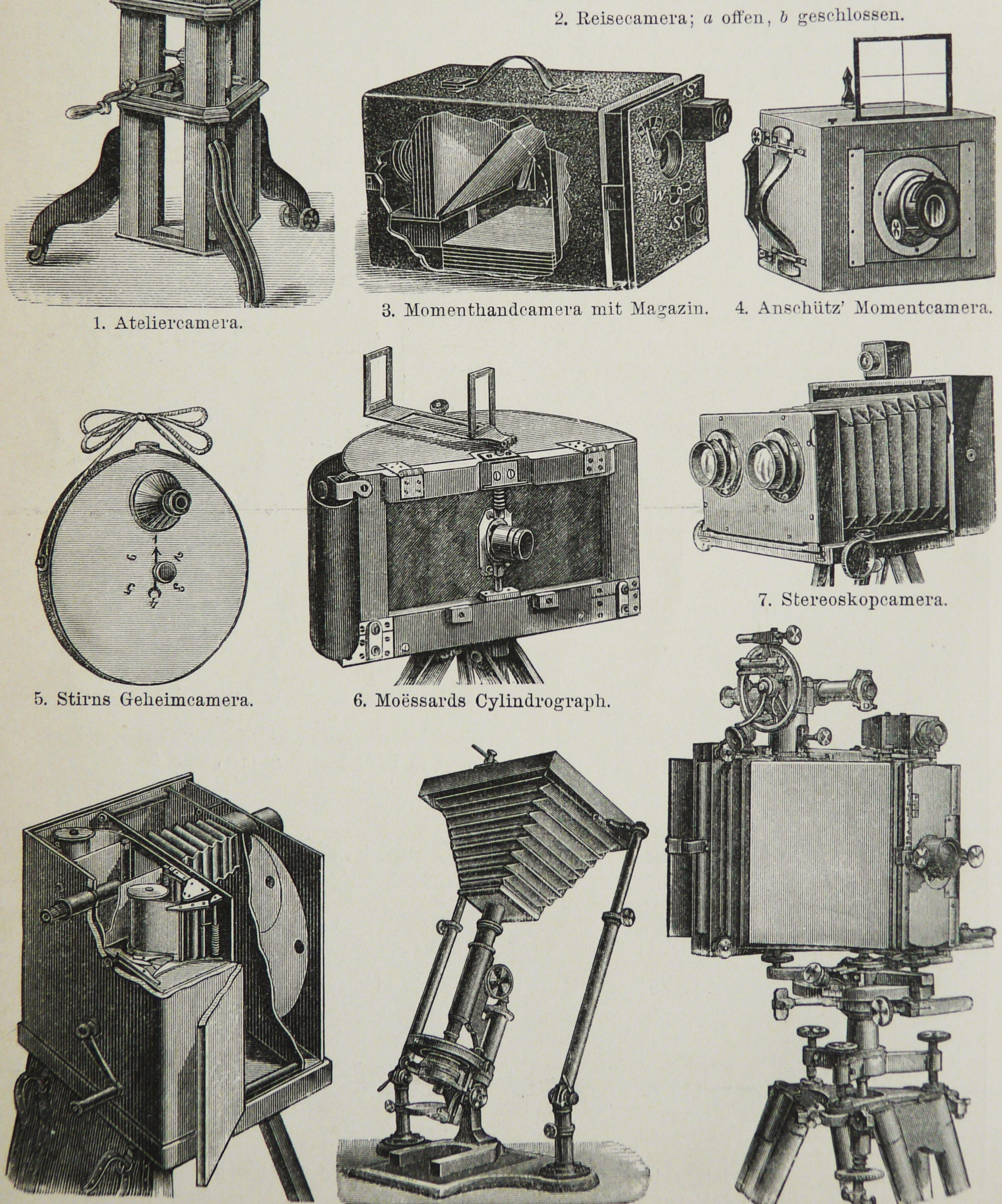 1900 Antique Print of PHOTOGRAPHY. Photo Cameras. Photo Apparates. 124 ...