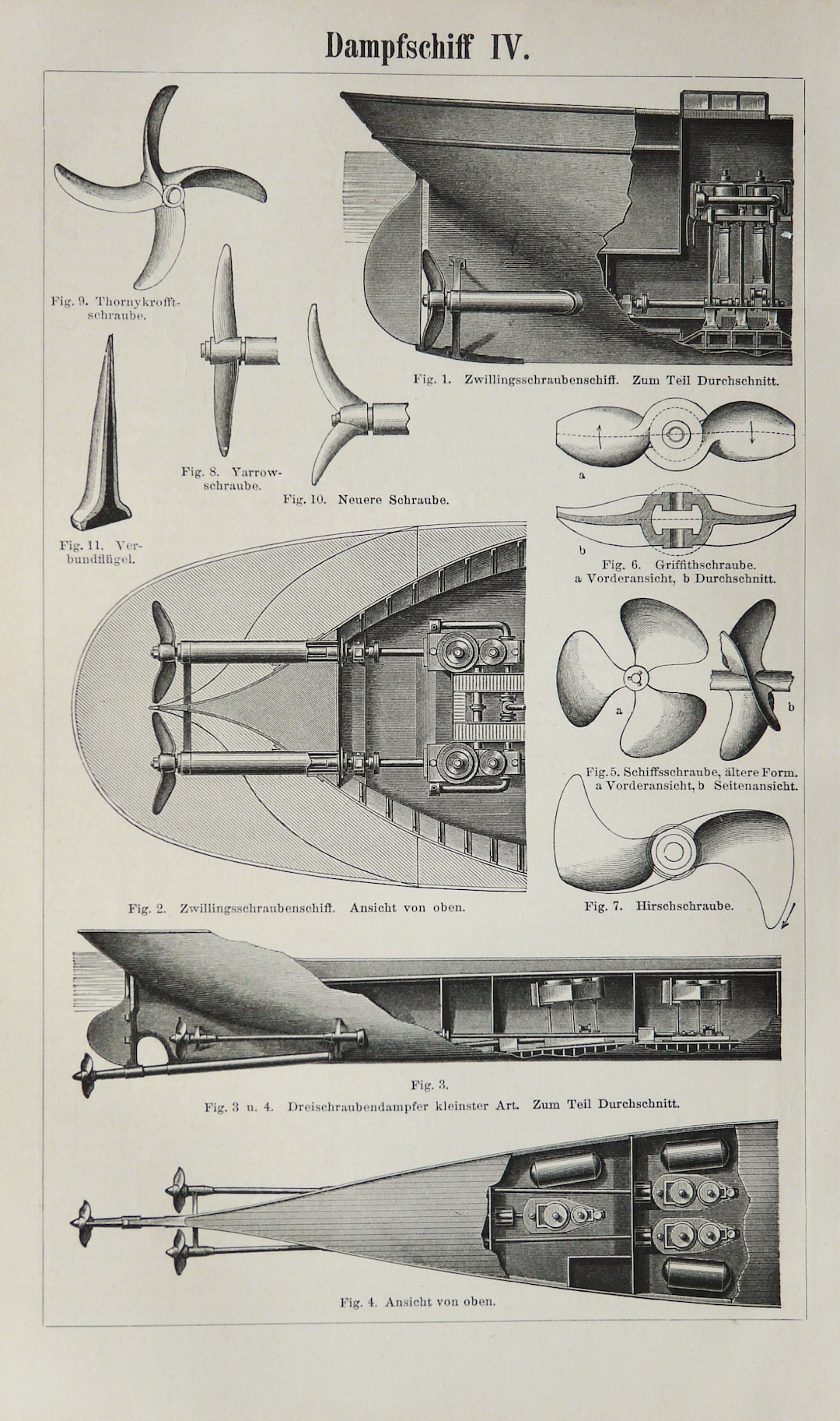 1897 Antique Print of BOAT PROPELLERS. Navigation. Ships. Nautical ...