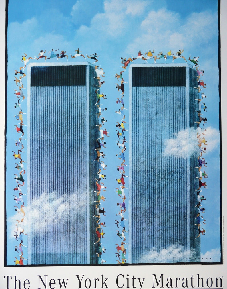 NEW YORK CITY Marathon, Original Poster From 1994. World Trade Center ...