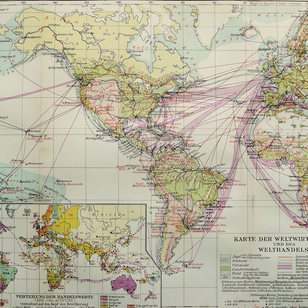 20th Century World Map - Etsy