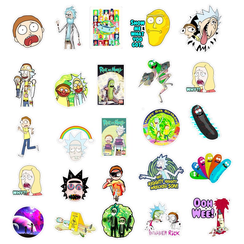 Rick and Morty Anime Sticker Cute Cartoon Stickers Pack of 50 Pcs - Etsy