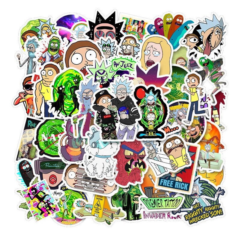 Rick and Morty Anime Sticker Cute Cartoon Stickers Pack of 50 Pcs - Etsy