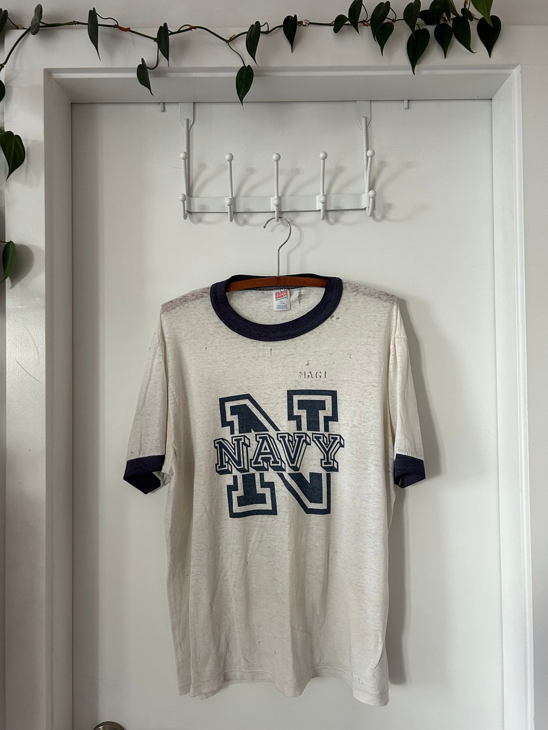 Vintage 1980's Threadbare US Navy Ringer T-shirt - Etsy