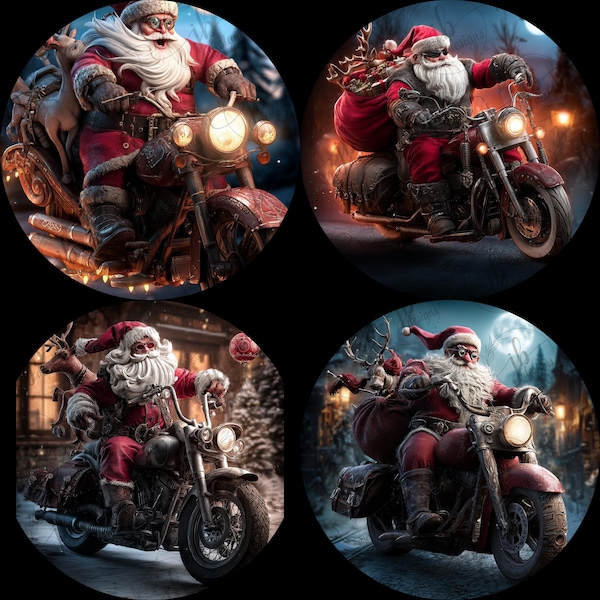 Harley Davidson Santa - Etsy