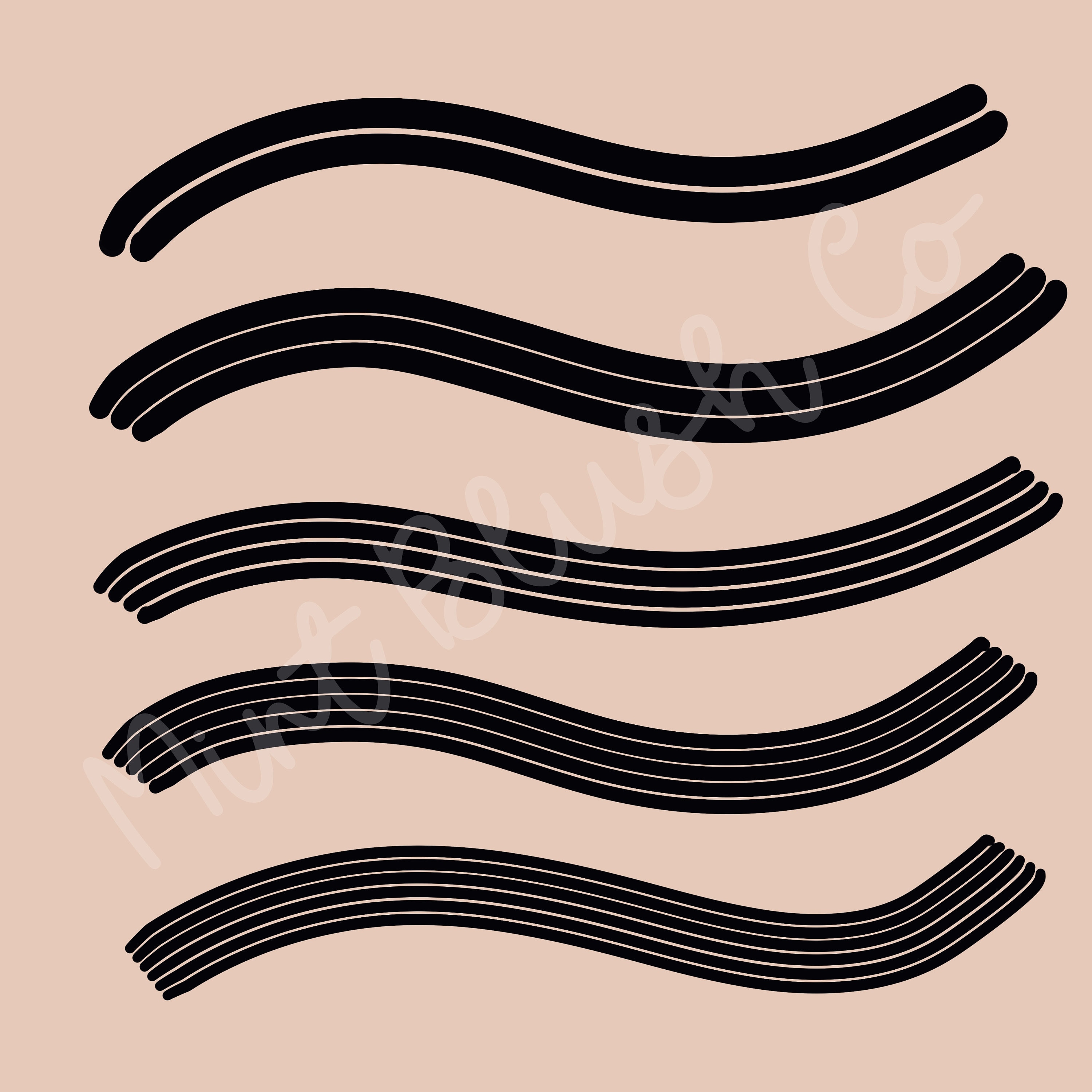5 Multi Line Procreate Brushes | Rainbow Procreate Brush | Instant ...