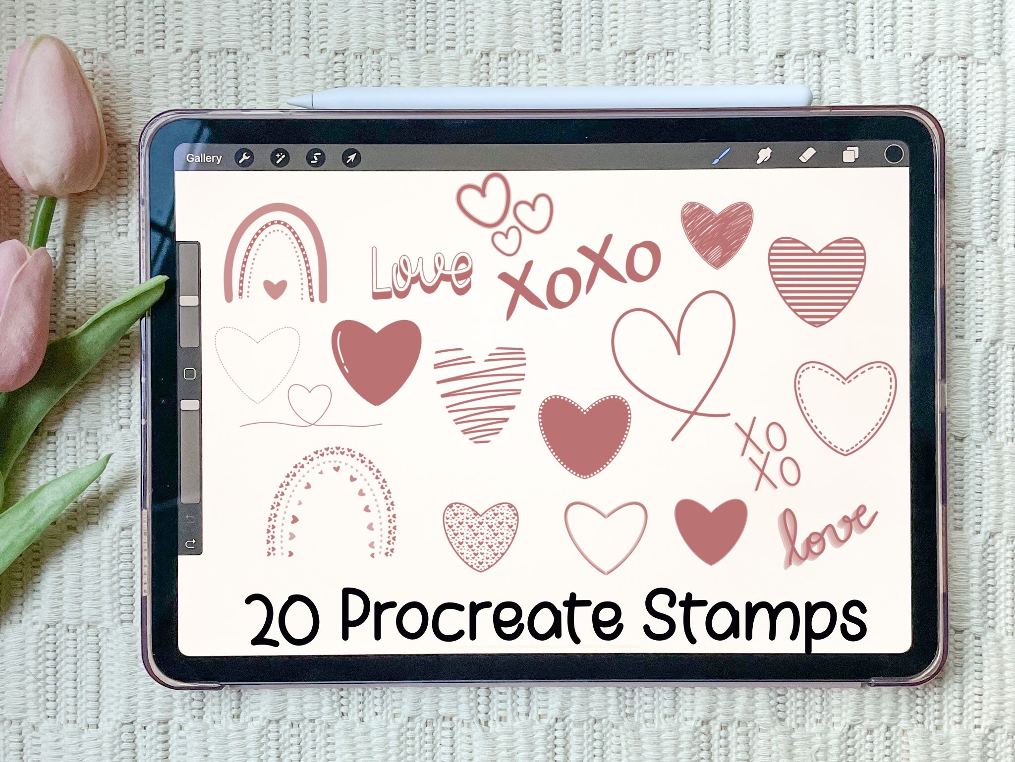 Procreate Stamps Bundle Procreate Stamps Brush Heart Procreate Stamps ...