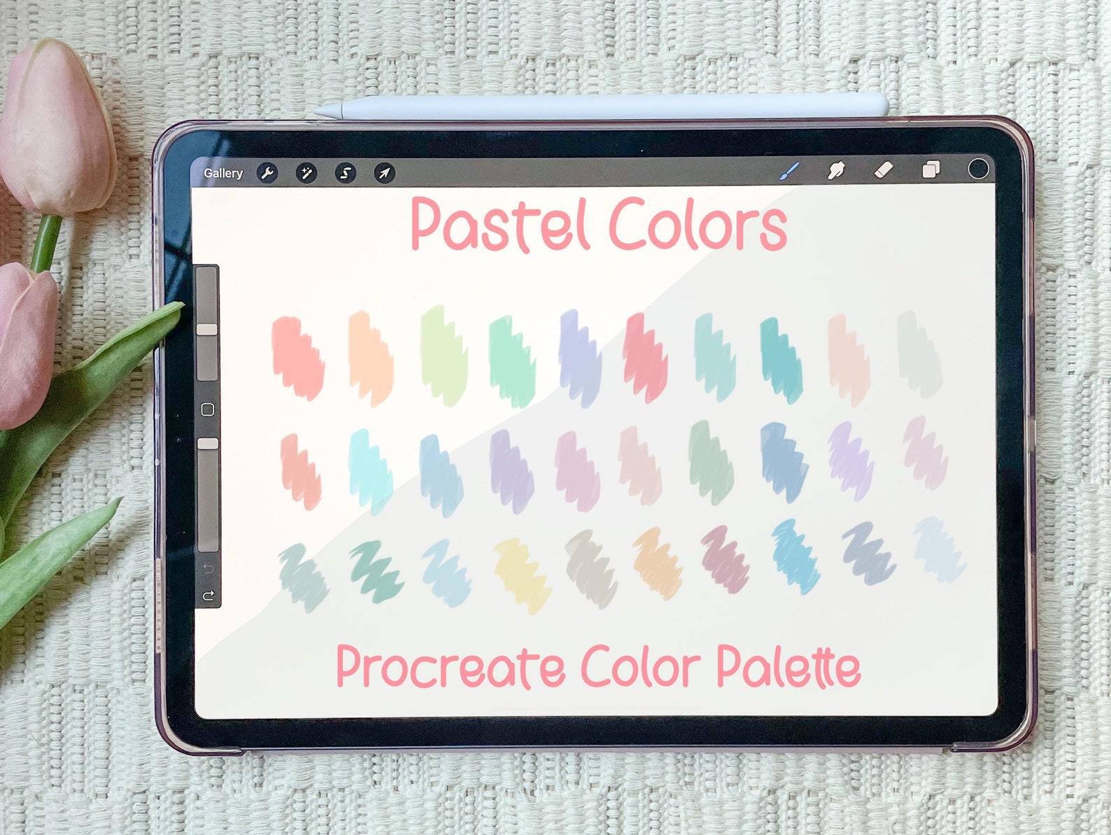 30 Procreate Color Swatches | Procreate Color Palette | Pastel Colors ...
