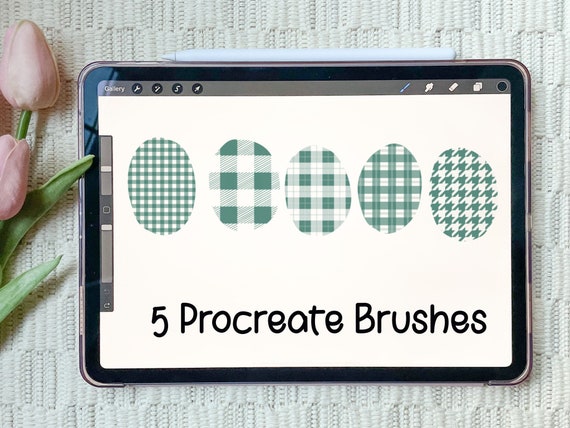 Plaid Procreate Brushes Plaid Pattern Brush Lettering | Etsy