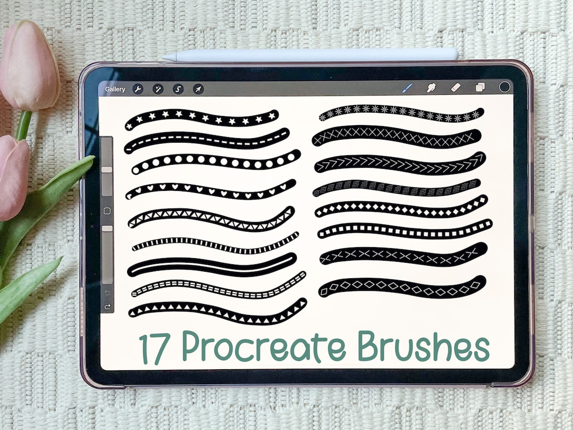 17 Procreate Brushes | Border Brush Set | Lettering Procreate Brush ...
