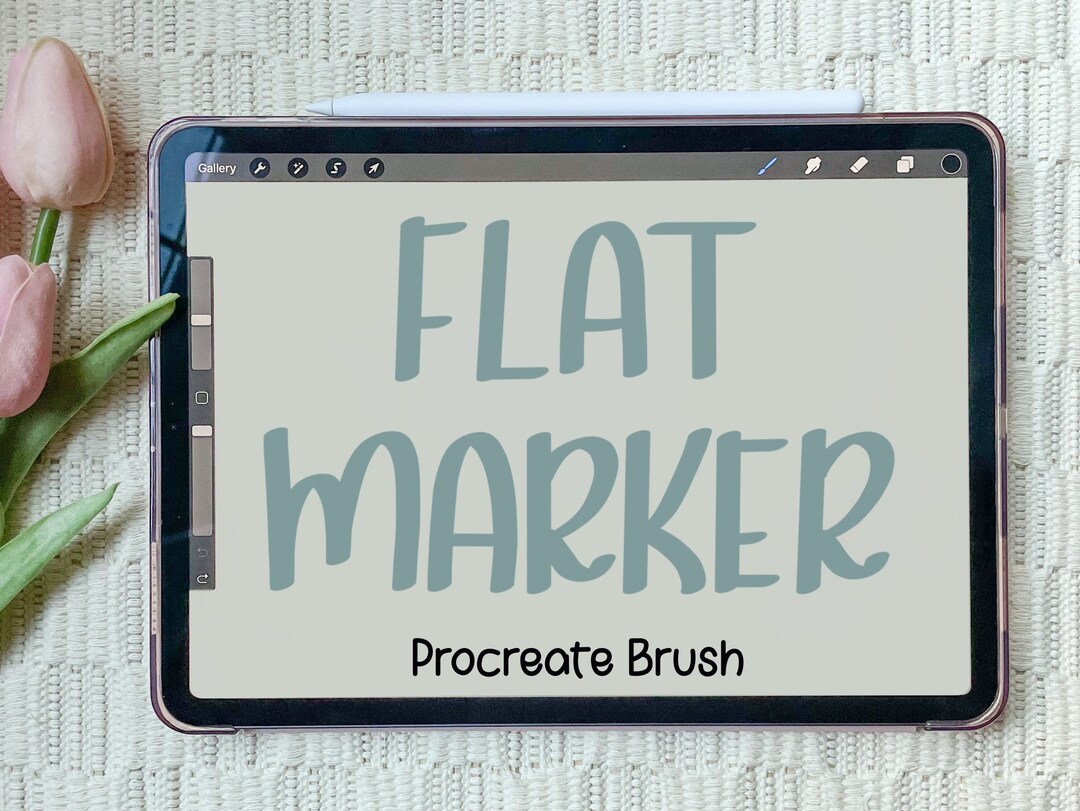 Flat Marker Procreate Brush | Lettering Brush | Calligraphy Brush ...