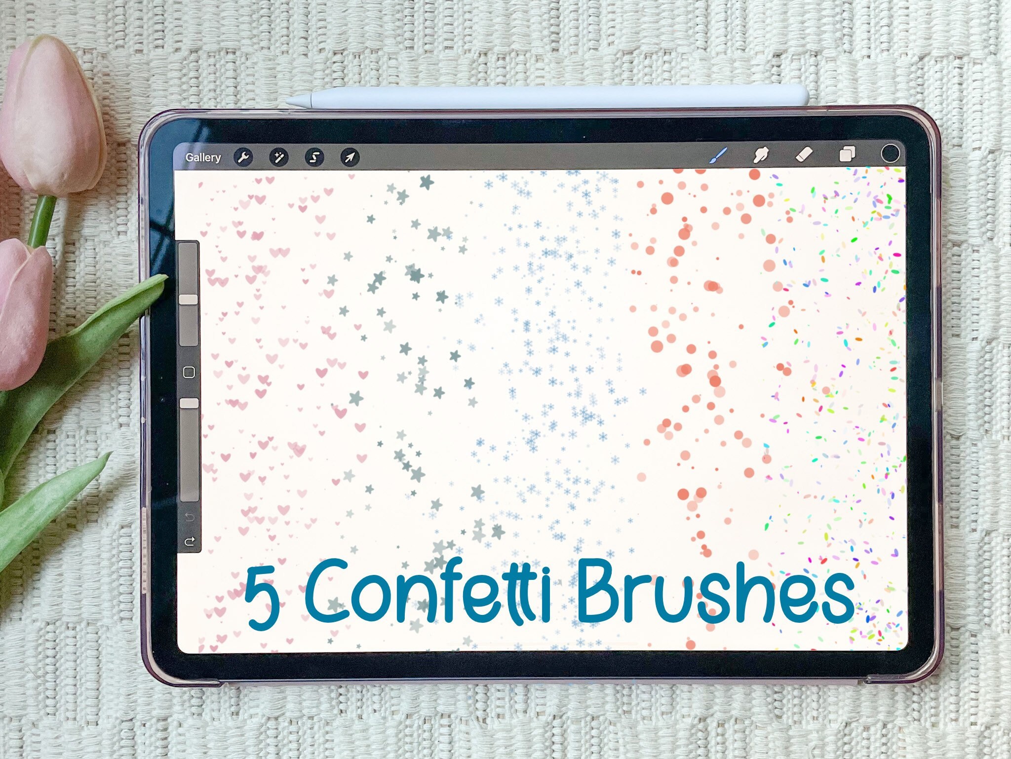 Procreate Confetti Brushes | Heart Confetti Brush | Snowflakes Brush - Etsy
