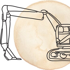 8x10 EXCAVATOR DRAWING Digger Construction Vehicle - Etsy