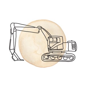 8x10 EXCAVATOR DRAWING Digger Construction Vehicle - Etsy