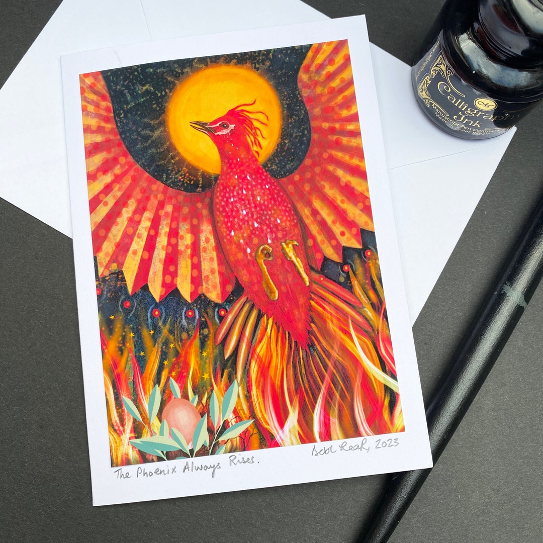 Phoenix Rising Signed Art Card by Debbie Lear. - Etsy