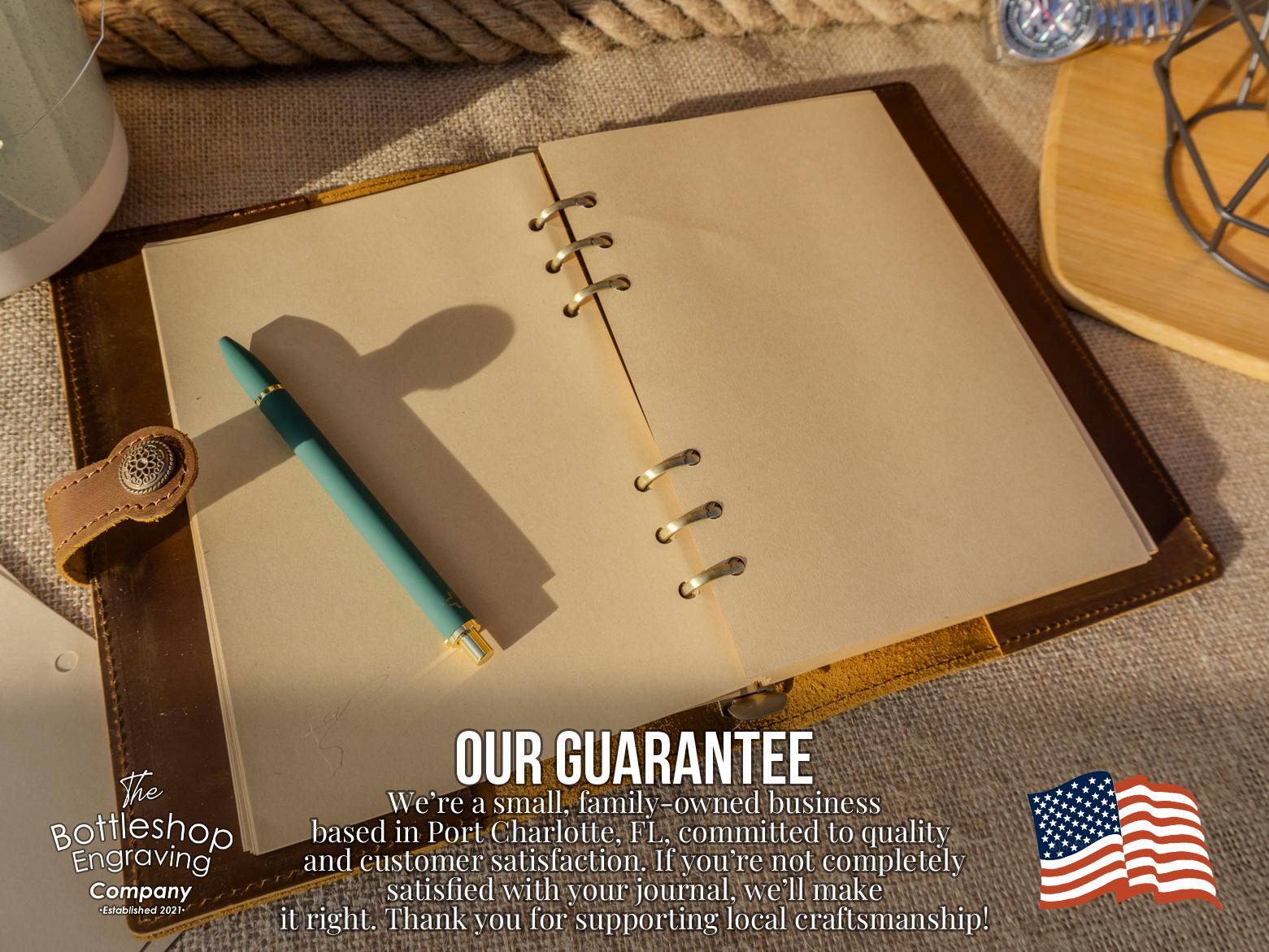 Genuine Leather Journal With Cocktail Shaker and Martini Glass Design ...