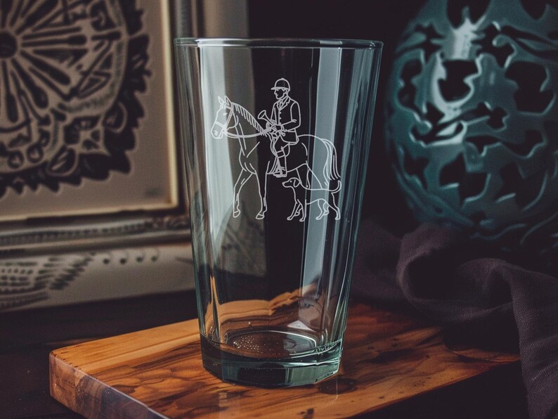 Equestrian Horse Pint Glass: Engraved Barware, Horse Lover Gift - Etsy