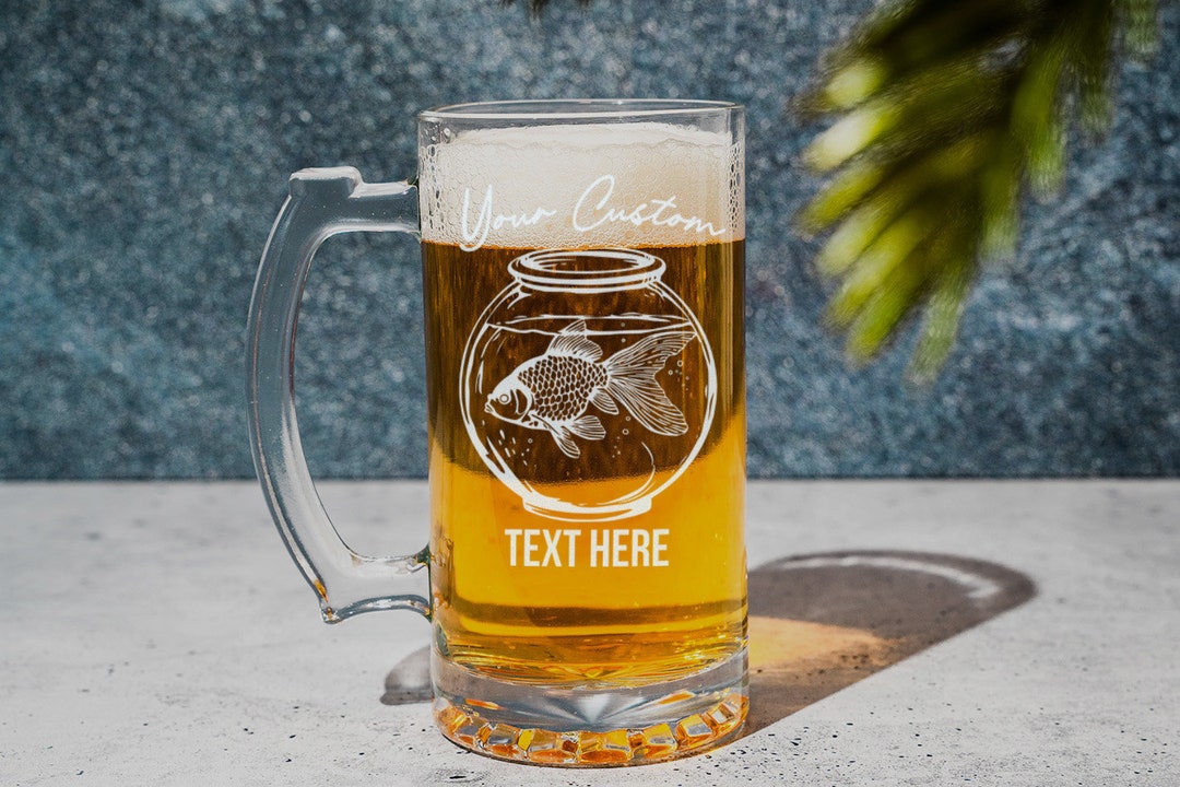 Glass Beer Mug for Goldfish Bowl, Beer Lover Gift, Unique Drinkware ...