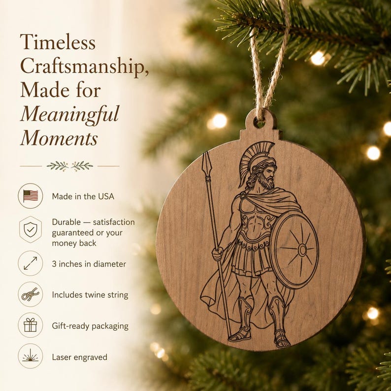 Mars God Wooden Ornament, Roman War Deity Hanging Decoration, Mythology ...