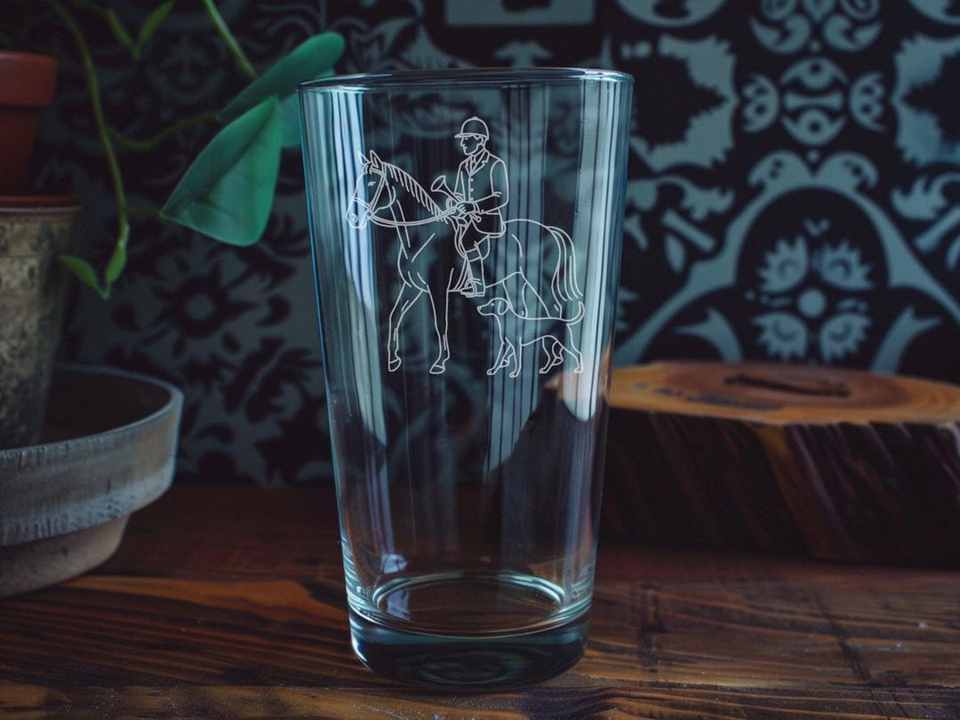 Equestrian Horse Pint Glass: Engraved Barware, Horse Lover Gift - Etsy