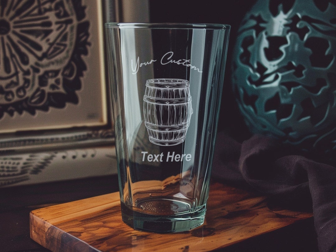 Beer Barrel Pint Glass Craft Beer Glass, Unique Barware, Pint Glass Set ...
