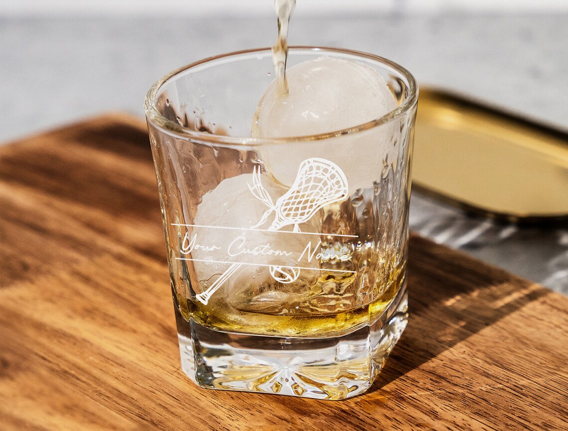 Lacrosse Whiskey Glass, Unique Sports Gift, Home Bar Essential ...