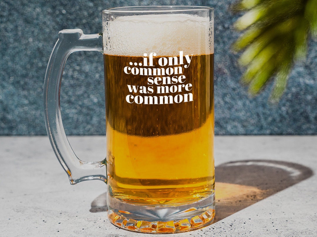 Common Sense Engraved Beer Mug - Certified Zip Tie Technician, Common ...