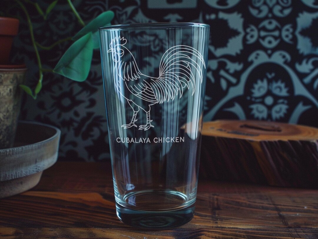 Cubalaya Chicken Pint Glass – Farmhouse Rooster Glassware – Backyard ...