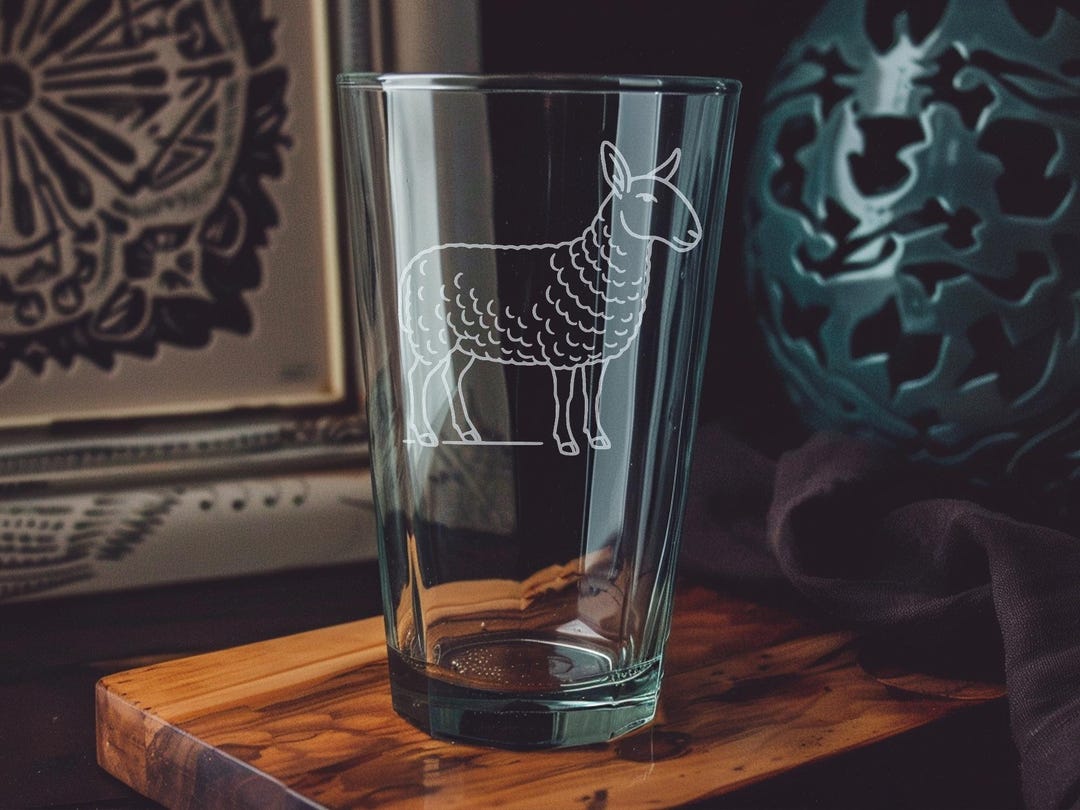 Border Leicester Sheep Pint Glass – Farm Animal Design Beer Glass ...