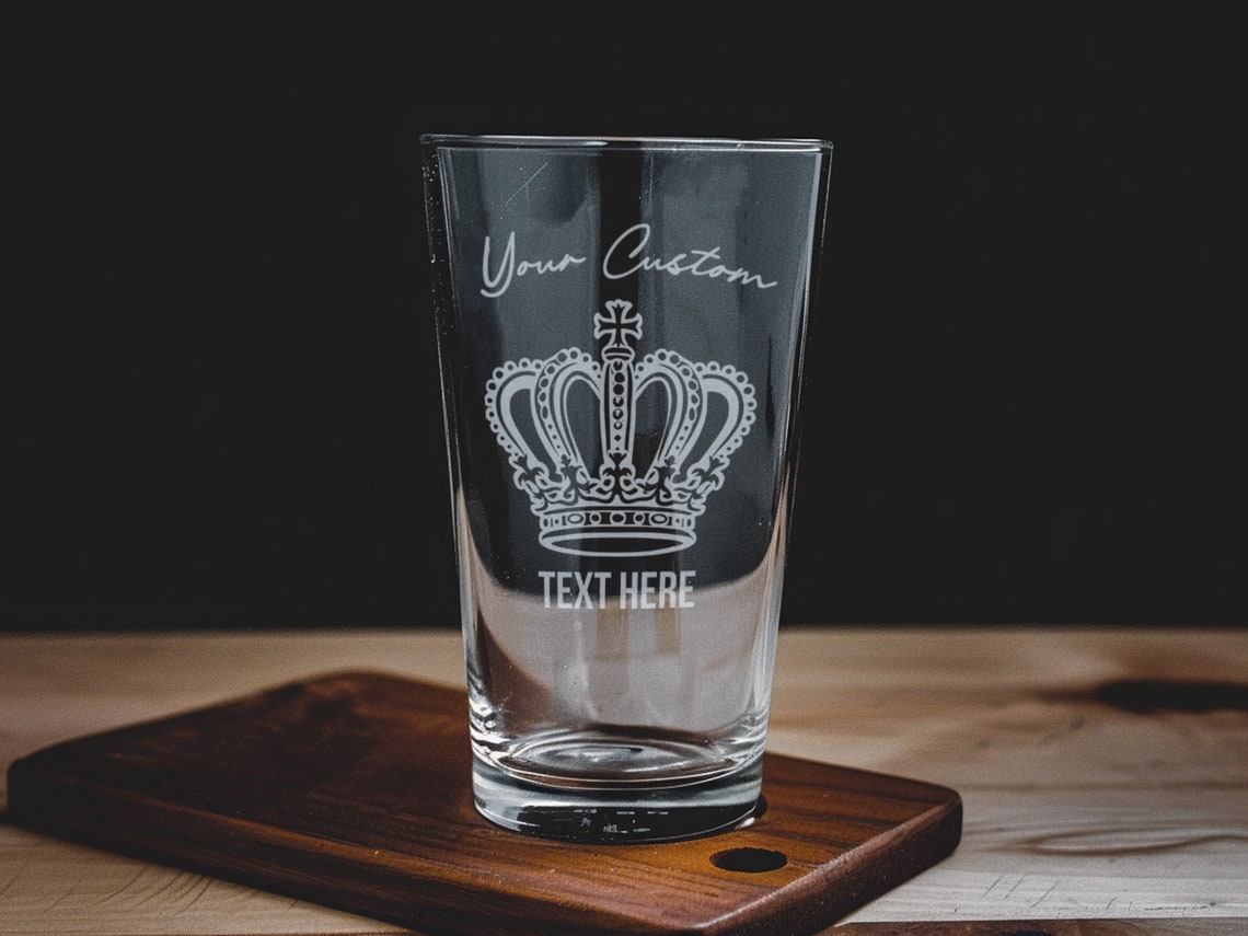 Pint Beer Glass, Crown Design, Bar Essentials, Drinking Glassware, Pub ...
