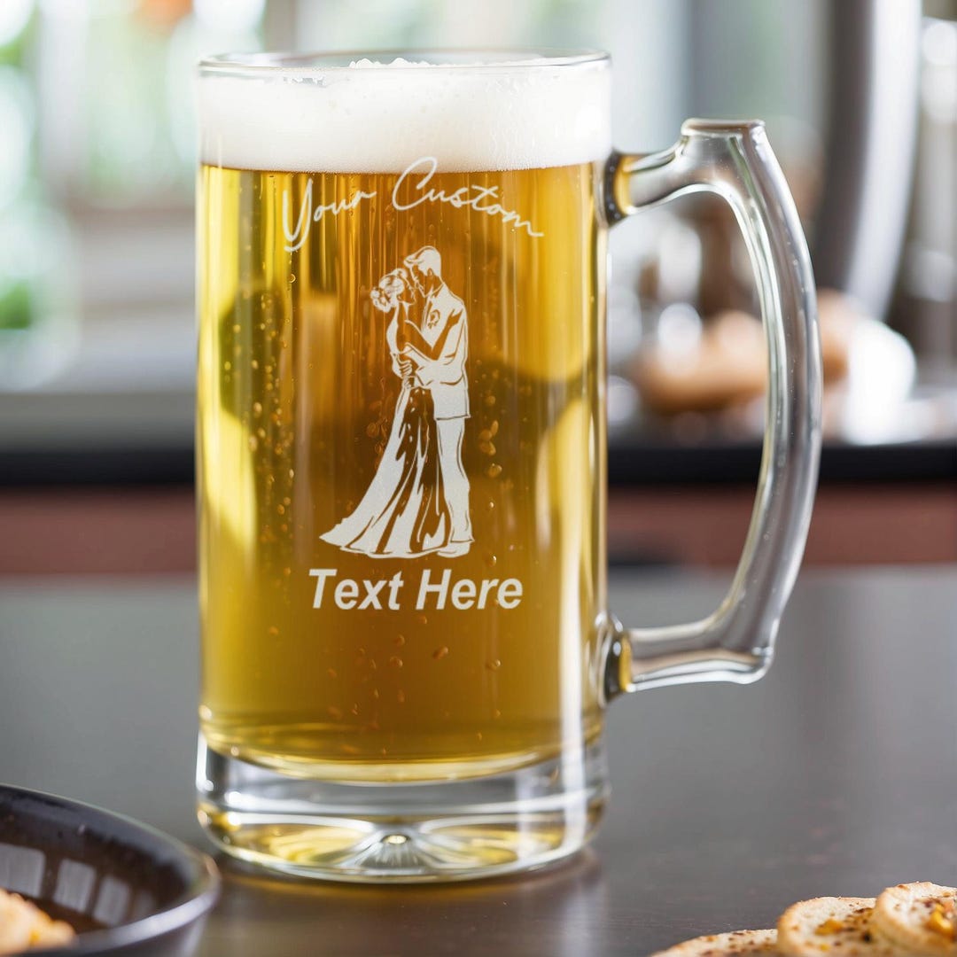Custom Engraved Beer Mug, Anniversary Gift, Personalized Beer Glass ...