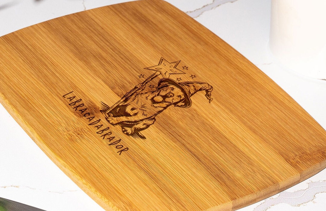 Labracadabrador" Engraved Cutting Board - Magical Dog Humor, Kitchen ...