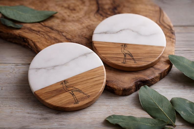 Secretarybird Coaster, African Secretary Bird Wildlife Drink Coaster ...