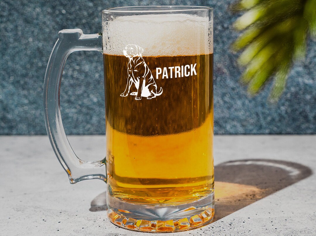 Personalized Beer Mug - Labrador Retriever Portrait, Dog Lover's Choice ...
