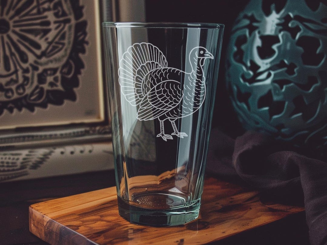 Blue Slate Turkey Pint Glass – Wild Turkey Glassware – Farm Bird ...