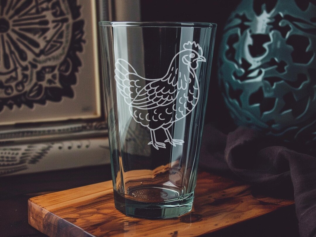 Welsummer Chicken Pint Glass – Farmhouse Chicken Glassware, Rustic Hen ...