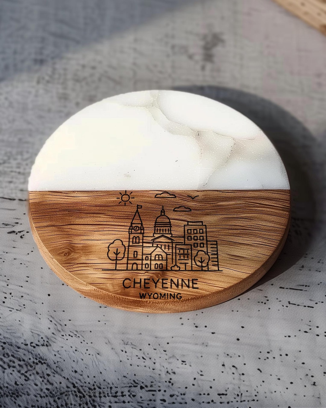 Cheyenne Wyoming Coaster Featuring Historic Landmarks, Western Scenery ...