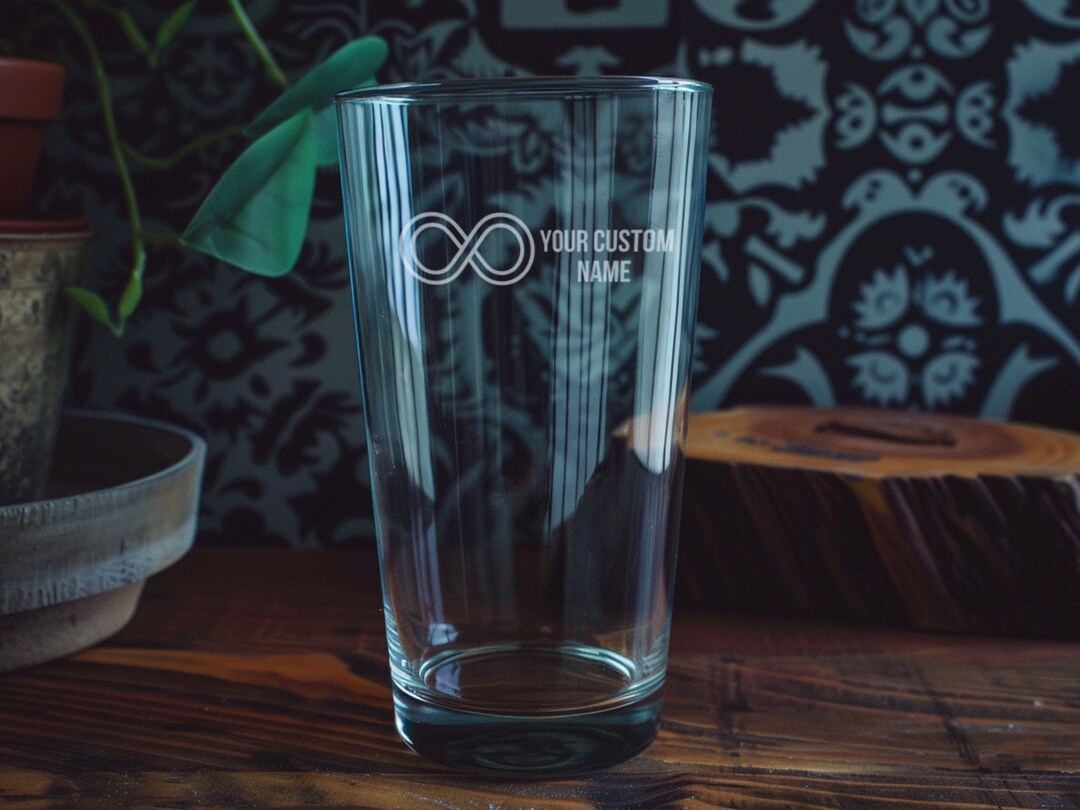 Infinity Symbol Pint Glass, Unique Beer Gifts, Home Bar Essentials ...