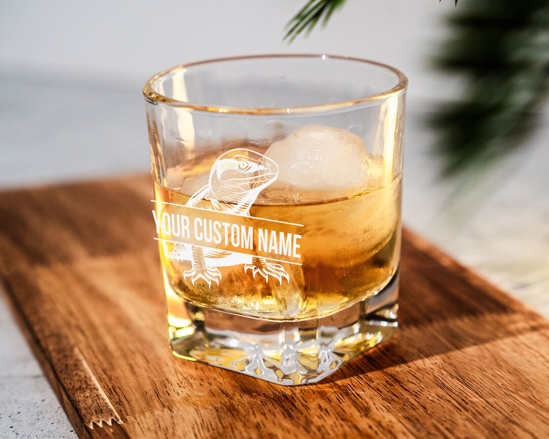 Blue-tongued Skink Whiskey Glass: Unique Barware, Exotic Reptile Design ...