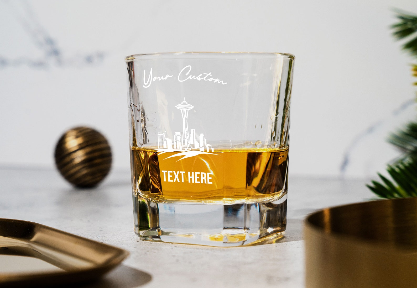 Space Needle Skyline Whiskey Glass, Seattle Souvenir, Washington ...