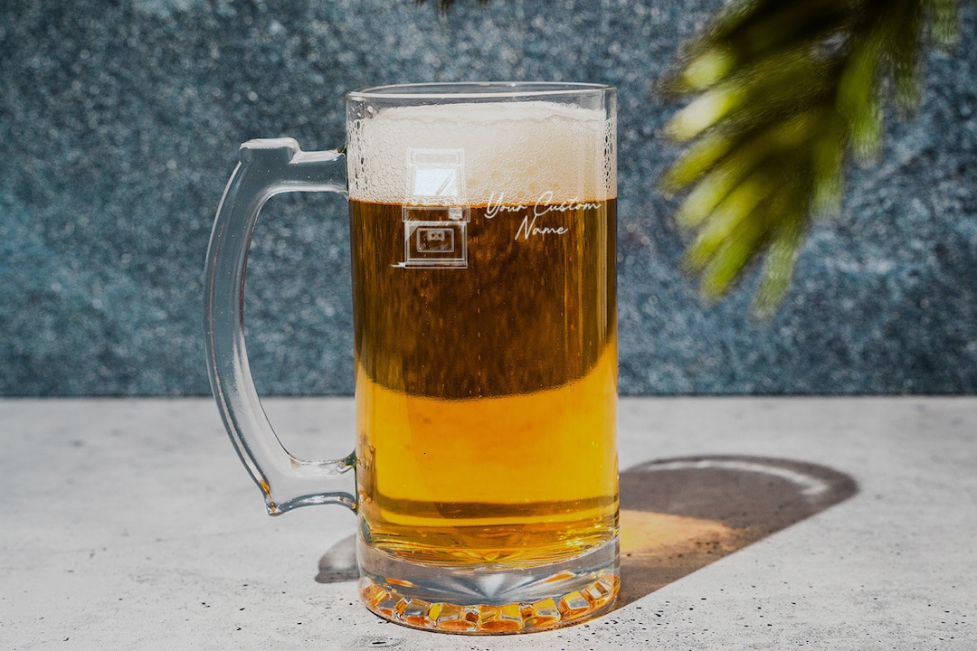Retro Arcade Games Beer Mug, Vintage Gamer Gift, Glass Gaming Mug ...