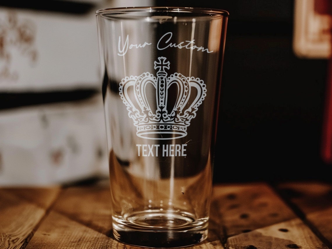 Pint Beer Glass, Crown Design, Bar Essentials, Drinking Glassware, Pub ...