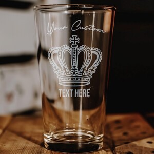 Pint Beer Glass, Crown Design, Bar Essentials, Drinking Glassware, Pub ...