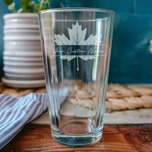 Canadian Maple Leaf Pint Glass, Beer Lover Gift, Glassware Collection ...