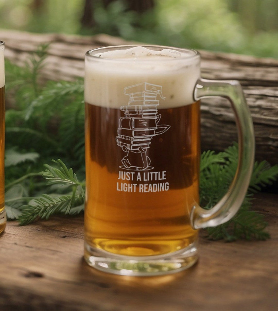 Little Light Reading Bunny Beer Mug - Book Lover Barware, Cute Rabbit ...