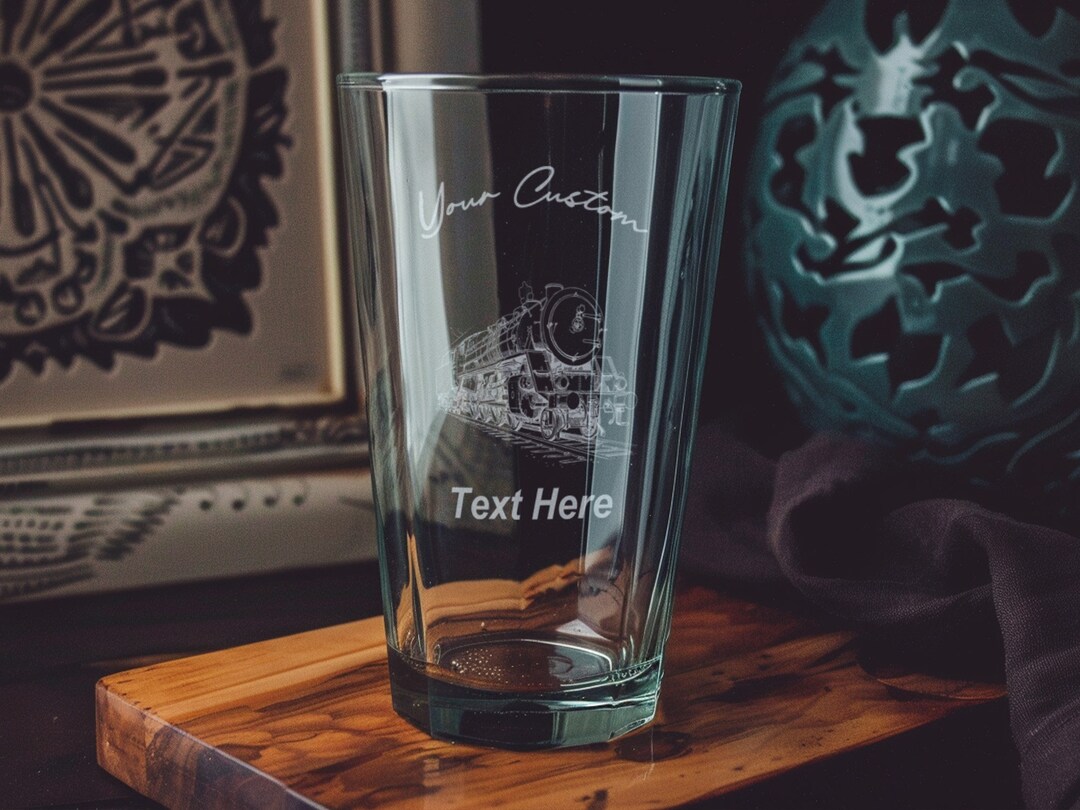 Steam Locomotive Enthusiasts Pint Glass, Train Collectibles, Railroad ...