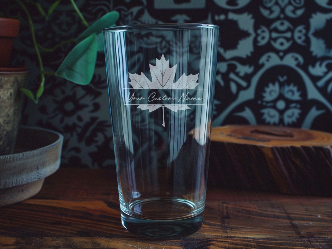 Canadian Maple Leaf Pint Glass, Beer Lover Gift, Glassware Collection ...